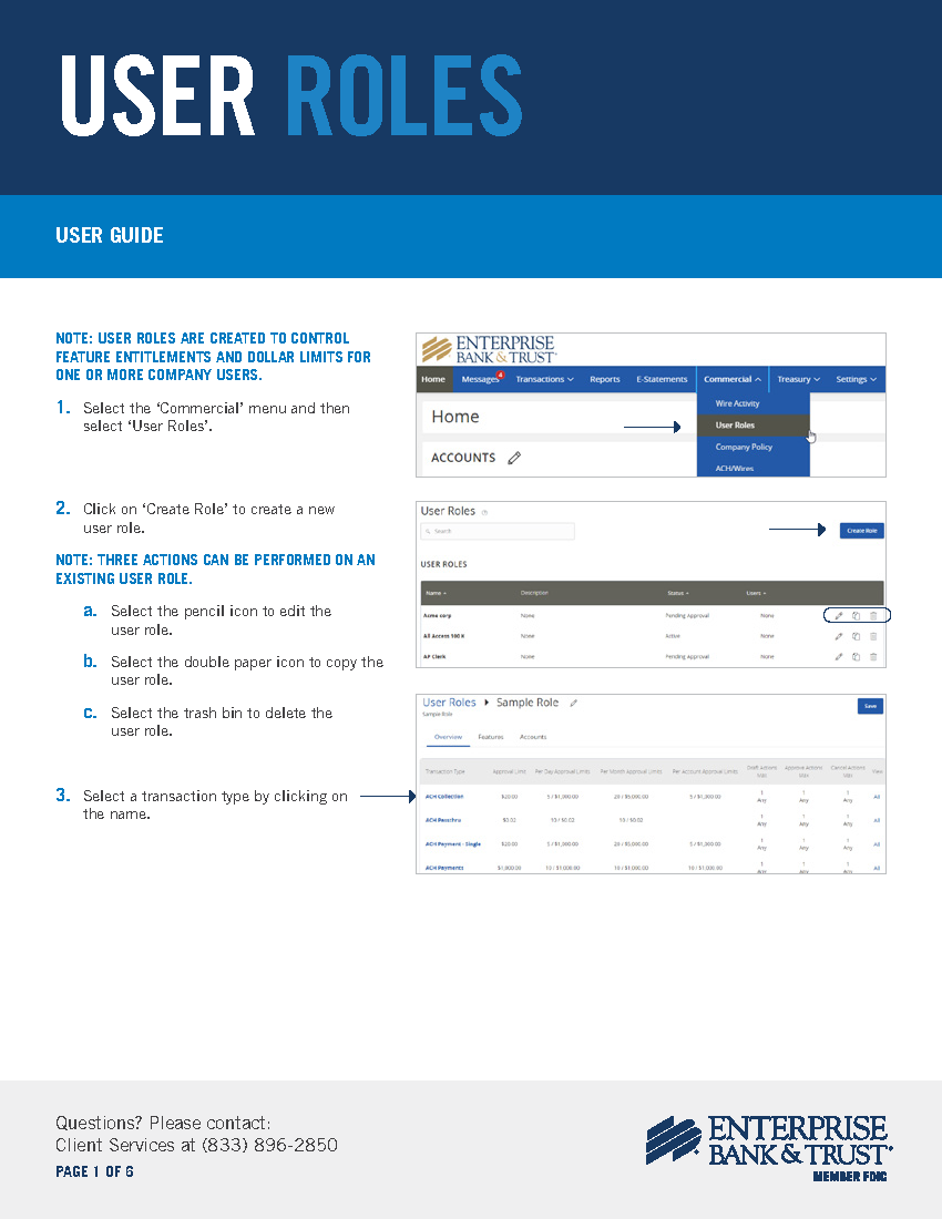 User Guides Commercial Banking Enterprise Bank Trust